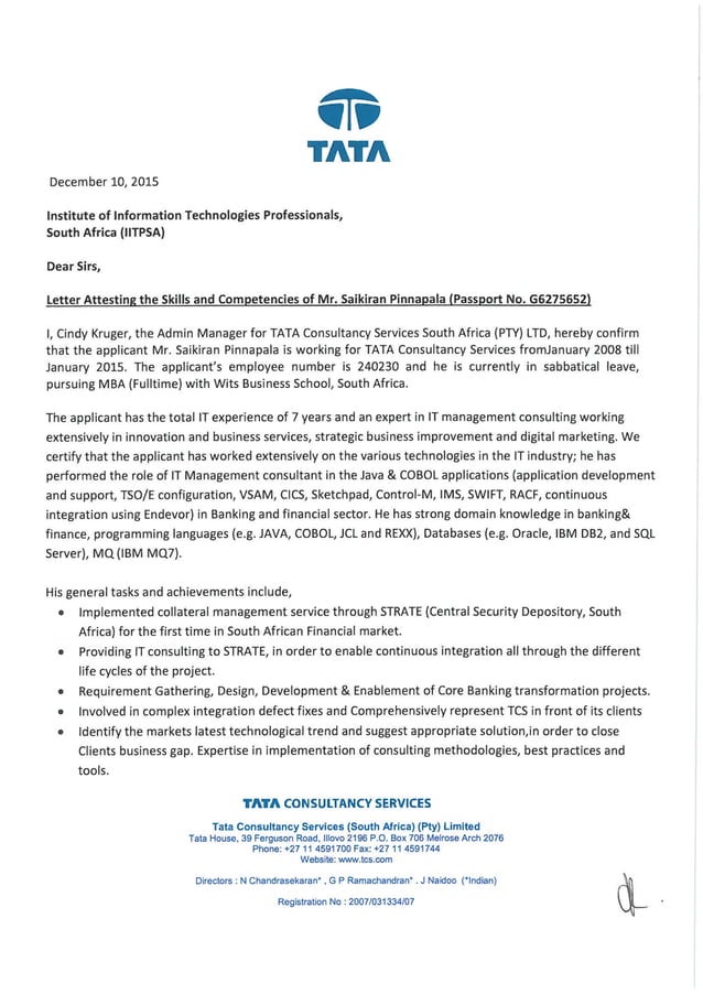TCS_Experience_Letter | PDF