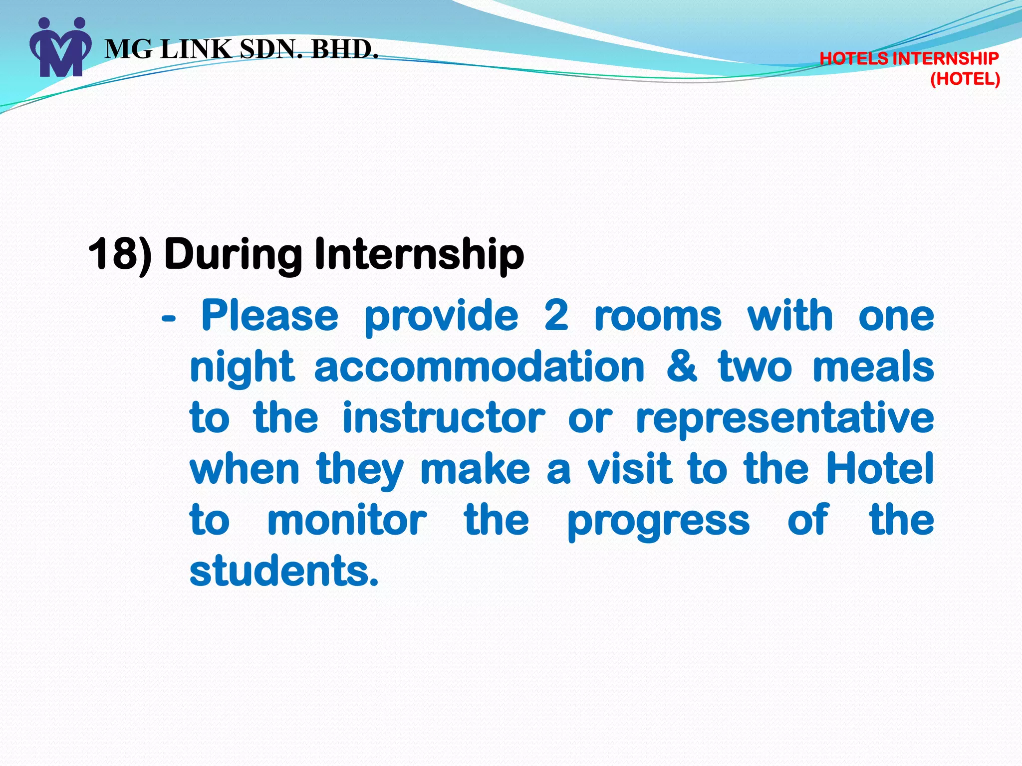 INTERNSHIP-PRESENTATION TO HOTEL.. 08.03.2016