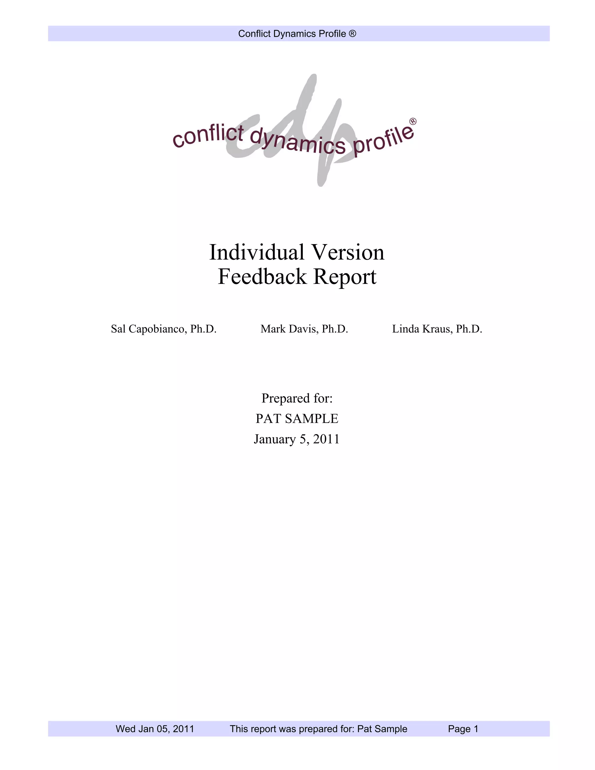 CDP-Conflict Dynamics Profile 2 | PDF