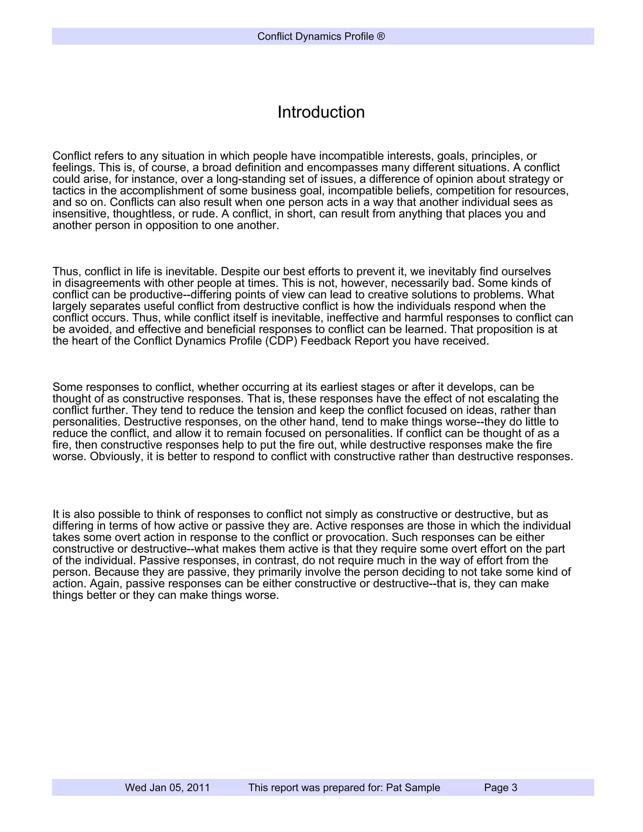 CDP-Conflict Dynamics Profile 2 | PDF