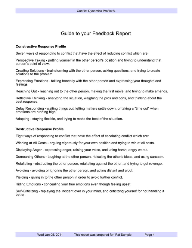 CDP-Conflict Dynamics Profile 2 | PDF