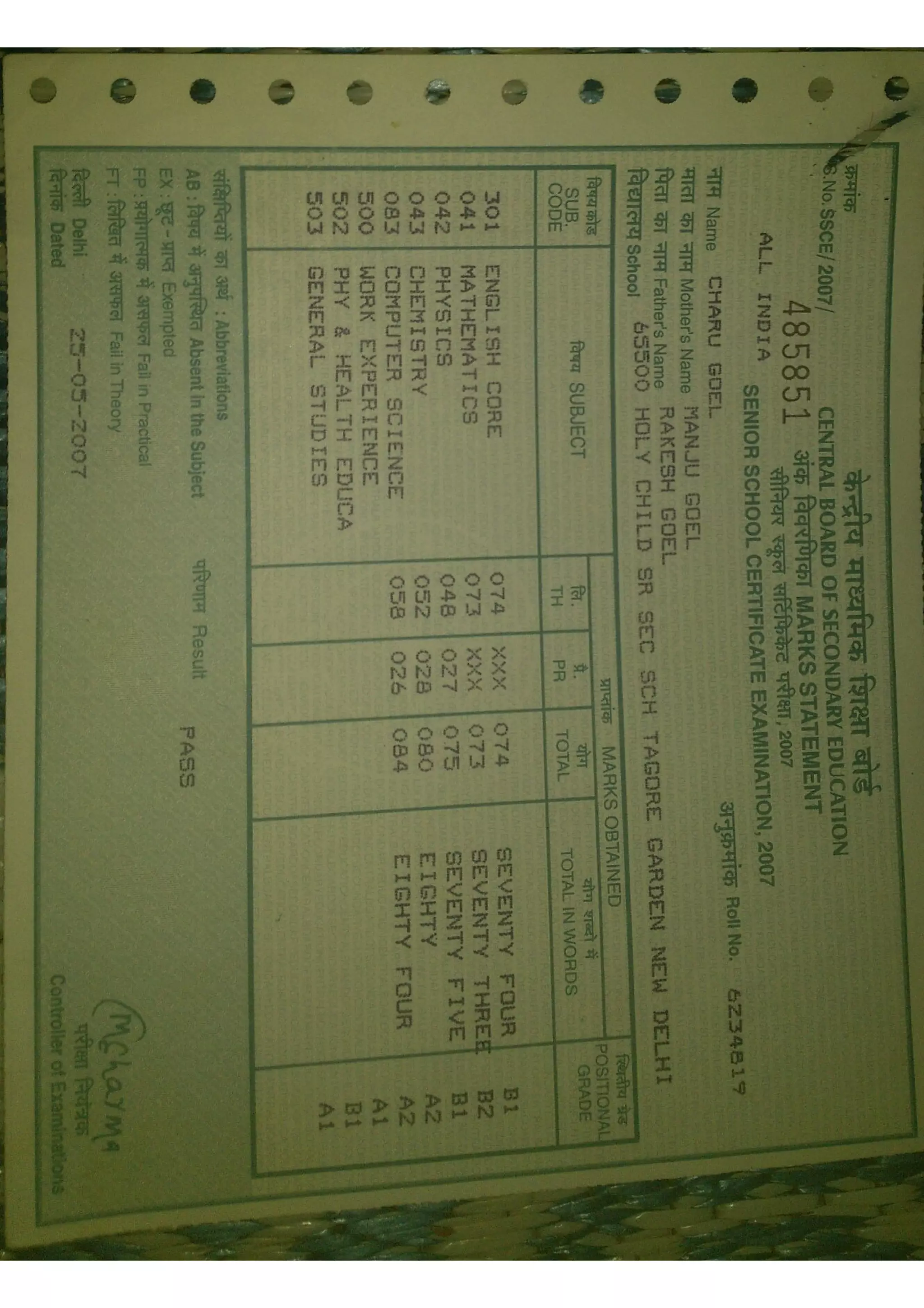 12th marksheet | PDF