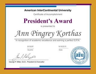 President%27s Award Certificate | PDF