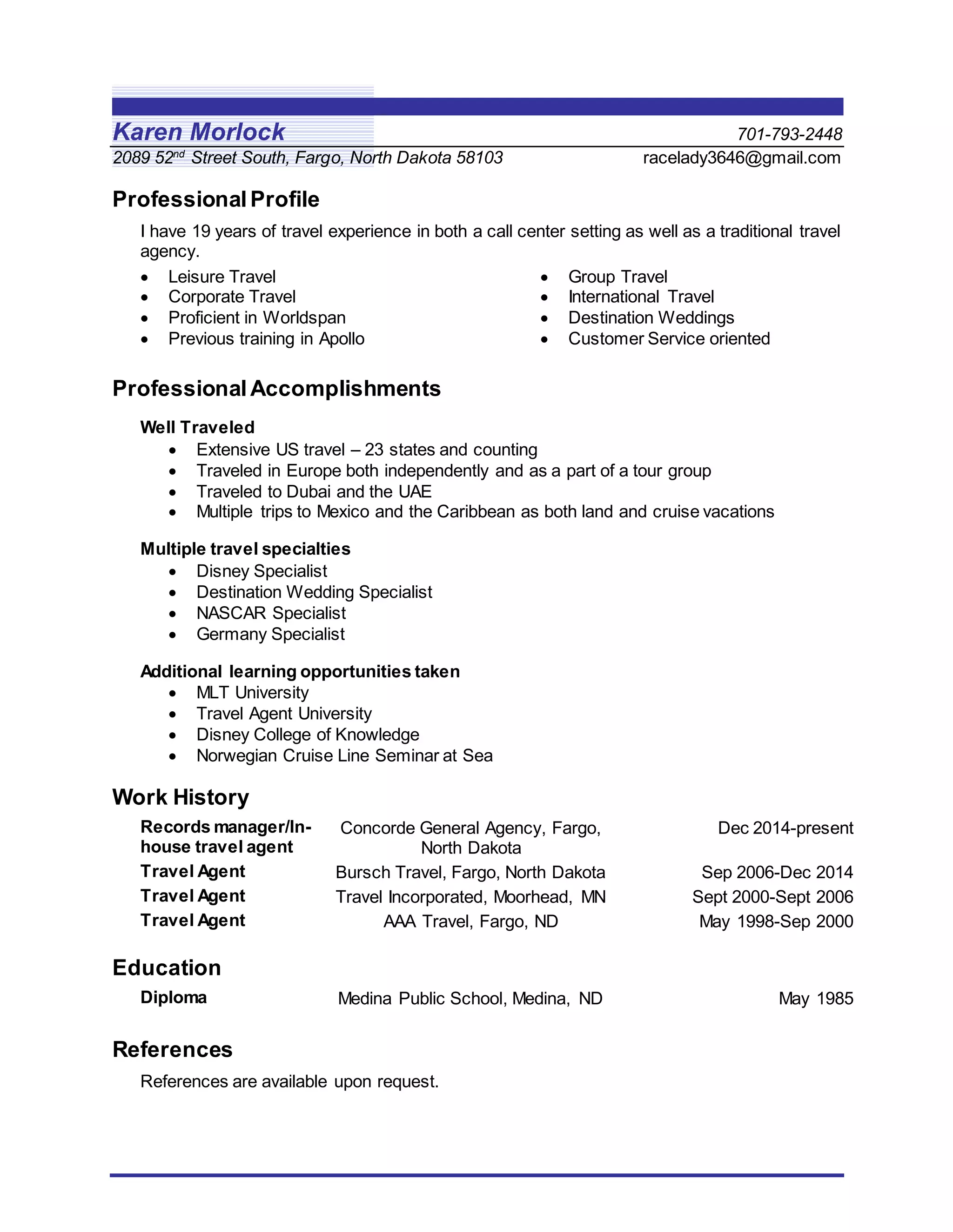 Karen Morlock Resume | DOCX