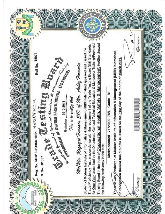 HSE certificate | PDF