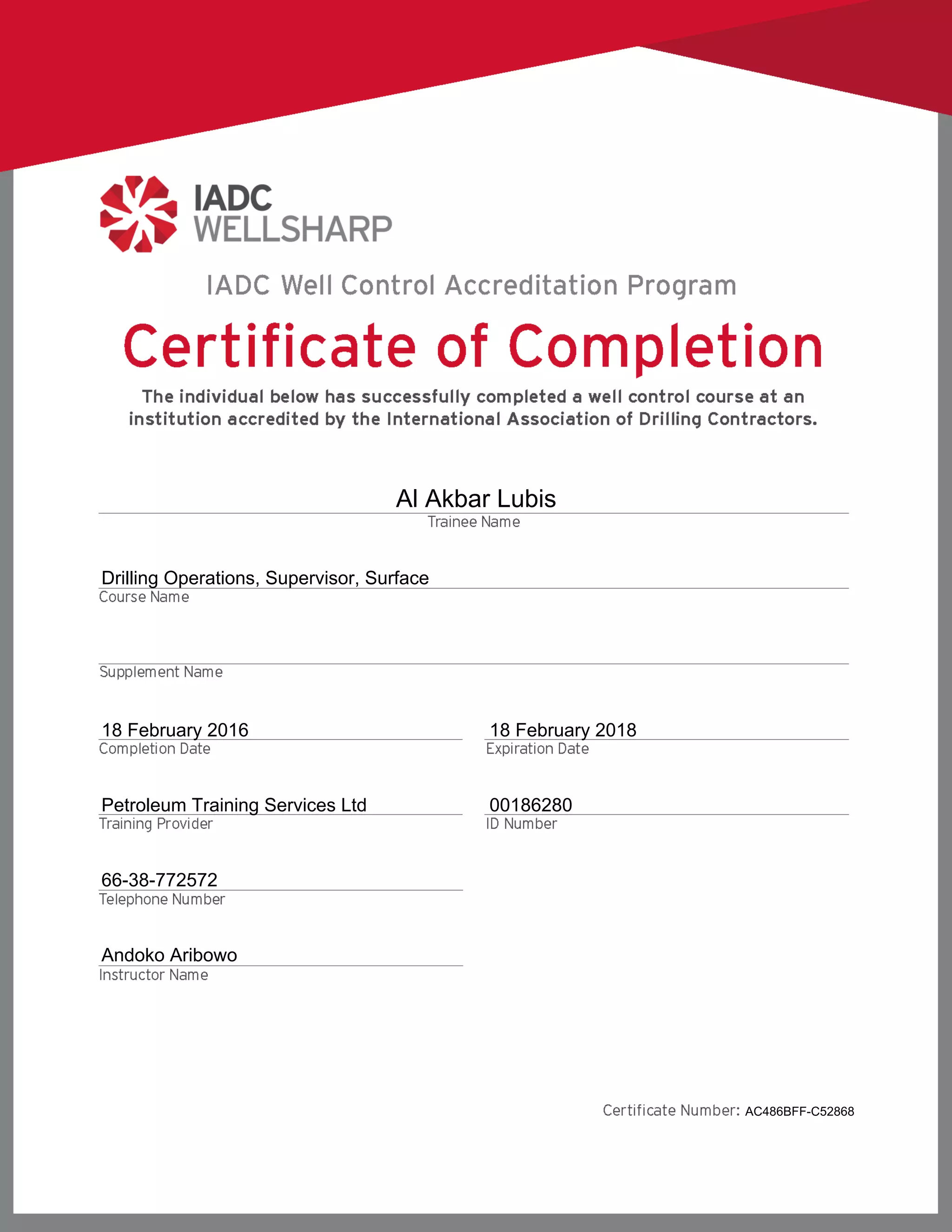 Akbar IADC Wellsharp Well Control No. AC486BFF-C52868 | PDF