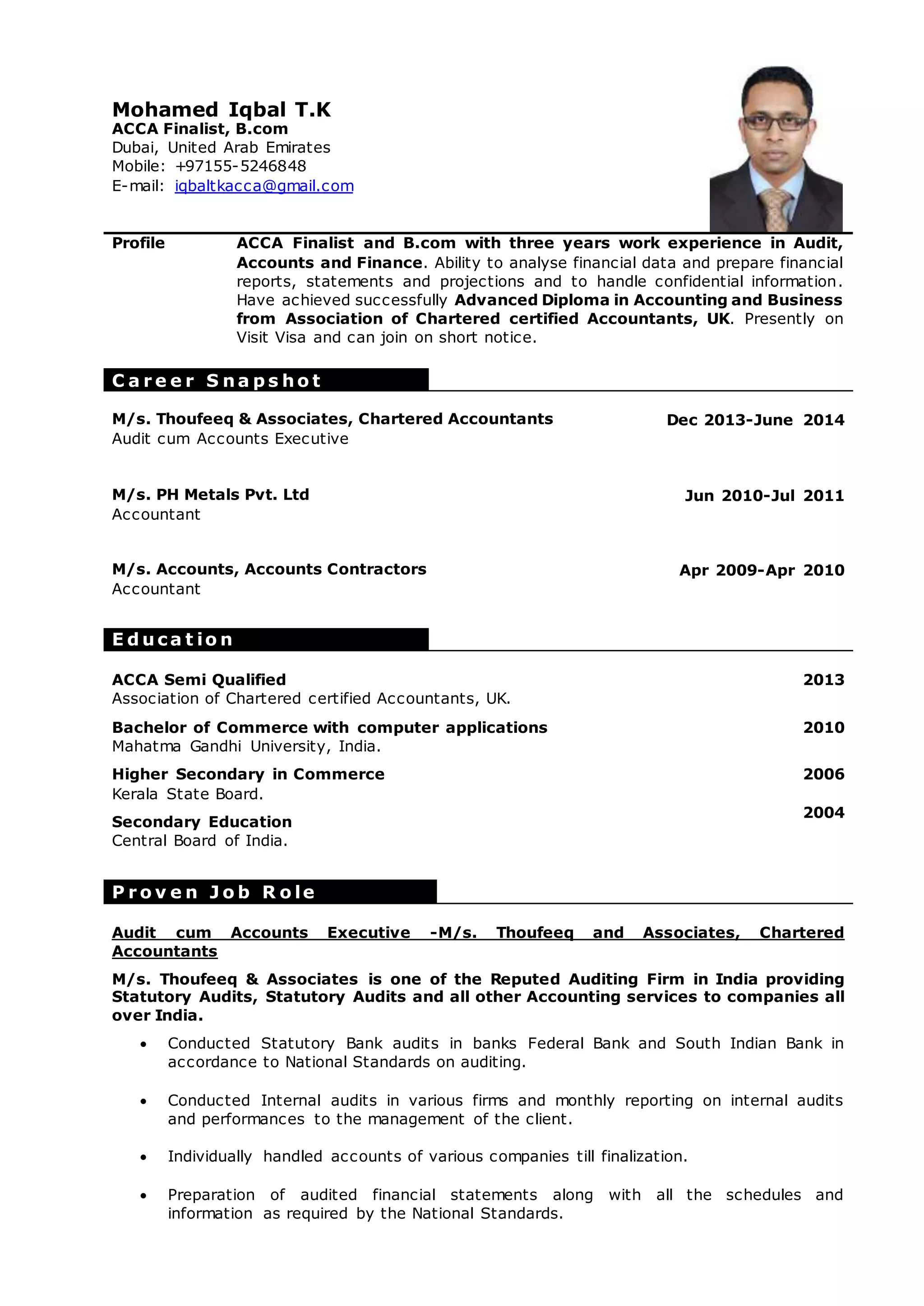 CV Iqbal Tk ACCA | DOCX