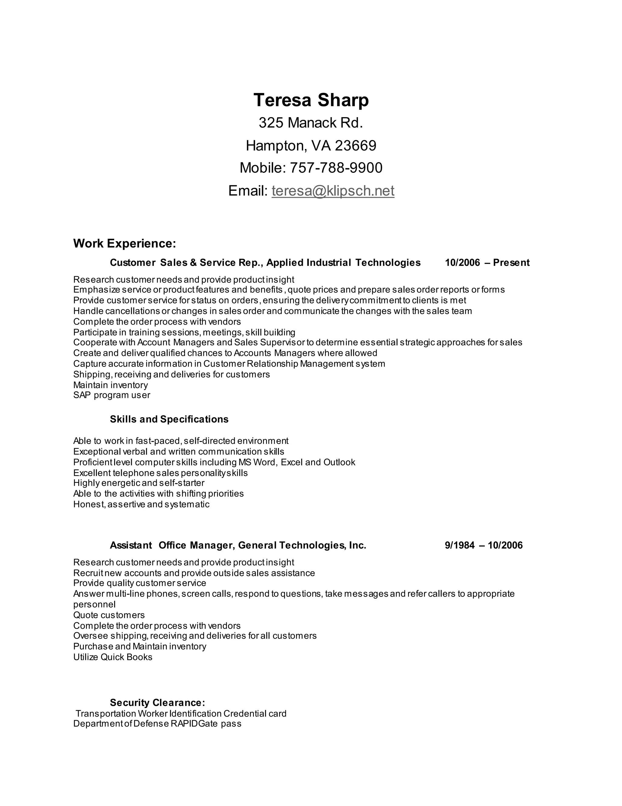 Resume 14 mod | PDF