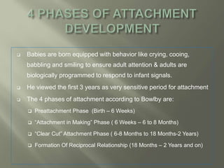 bowlbys theory of attachment | PPTX