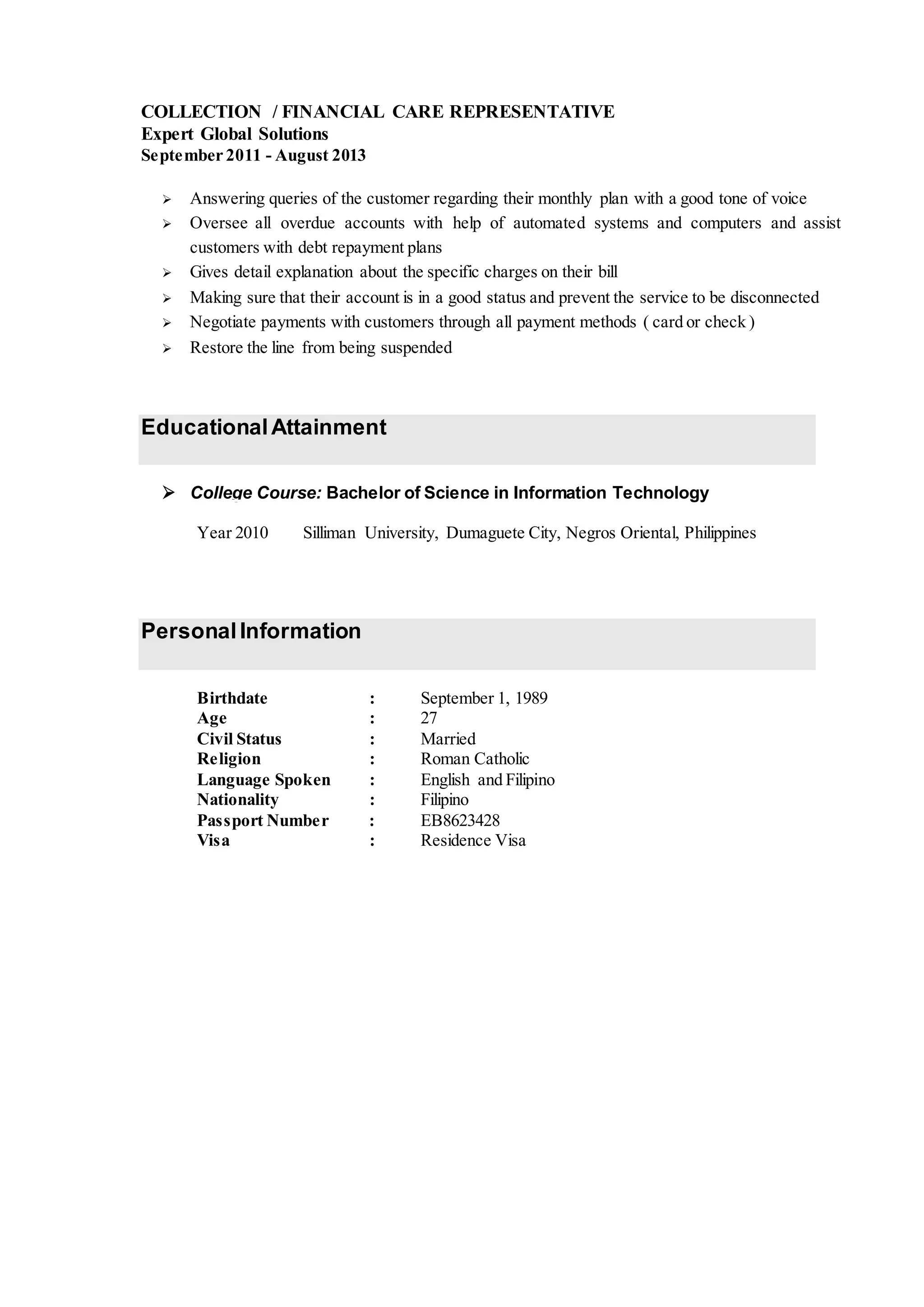 jeca cv | DOCX | Business Accounting & Finance | Business