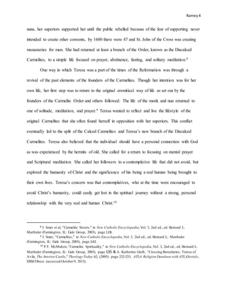 Teresa of Avila of the Discalced Carmelites- A Catholic Reformer | DOCX