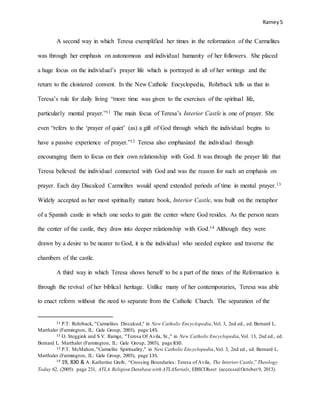 Teresa of Avila of the Discalced Carmelites- A Catholic Reformer | DOCX