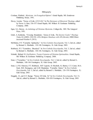 Teresa of Avila of the Discalced Carmelites- A Catholic Reformer | DOCX