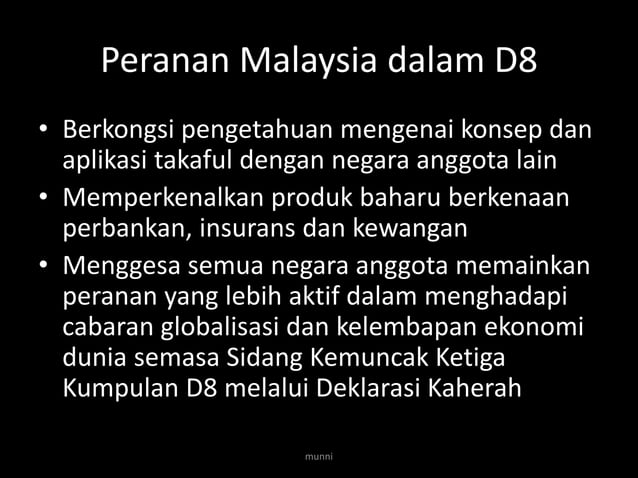 D8 – Kumpulan Lapan Negara Negara Membangun | PPTX