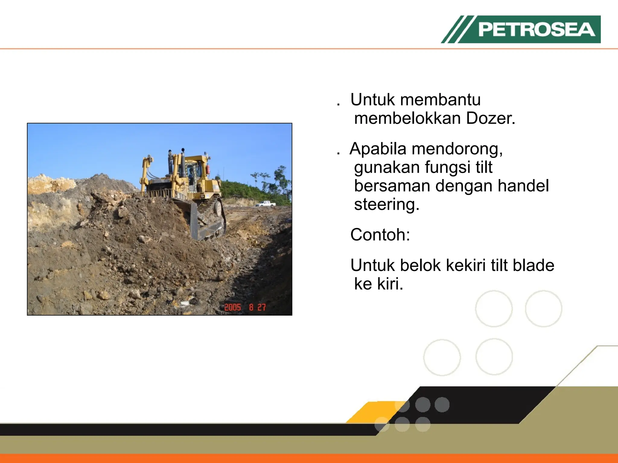 Materi persentasi pengeoperasian dozer caterpilar 8R | PPTX