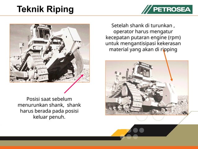 Materi persentasi pengeoperasian dozer caterpilar 8R | PPT