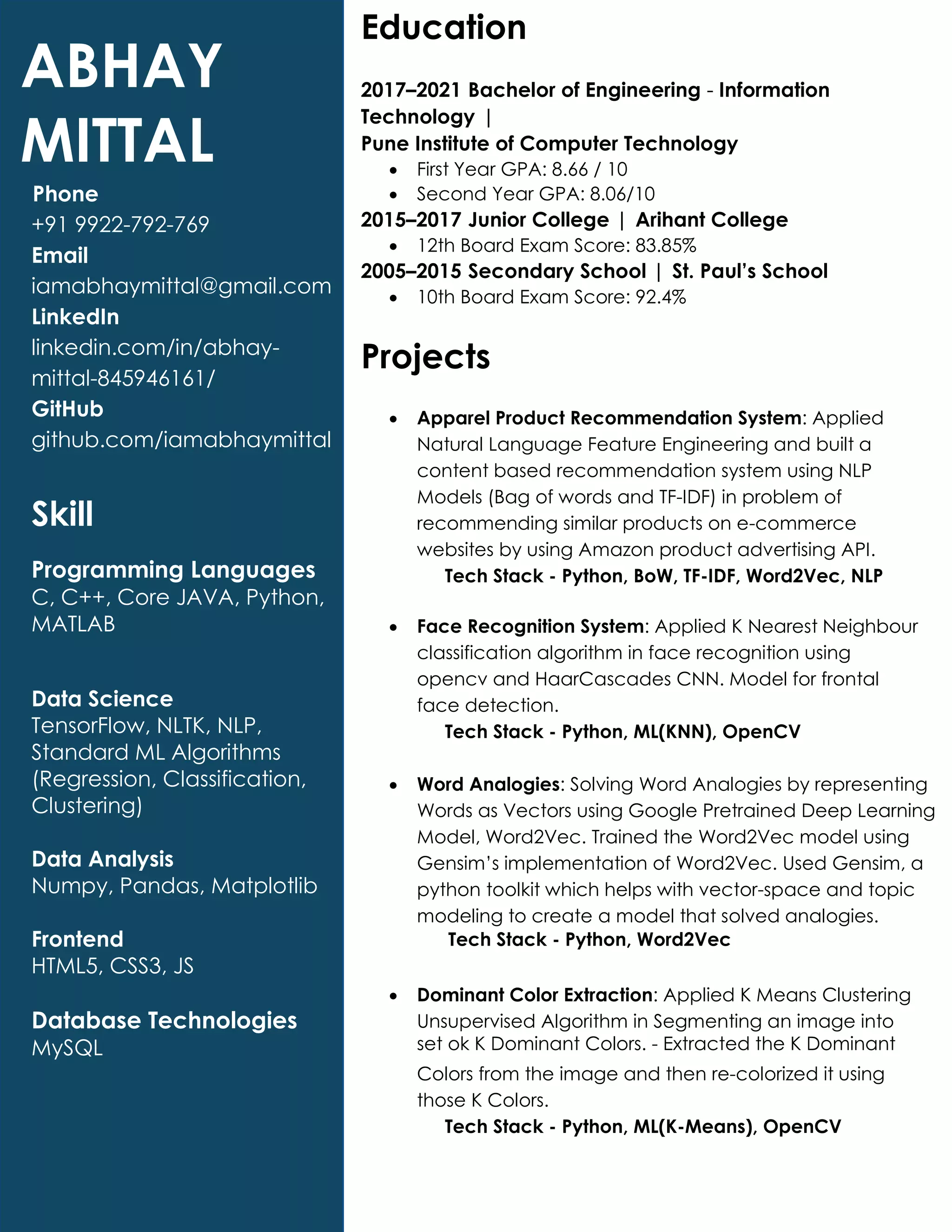 Resume Abhay Mittal | PDF