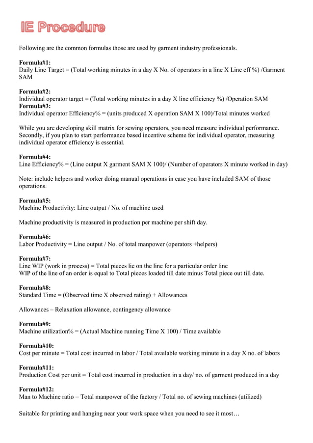 IE working procedure | PDF | Mechanical and Industrial Engineering ...