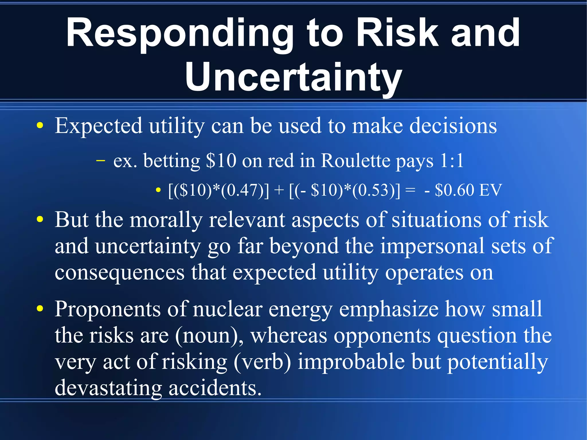 Risk and Uncertainty | ODP