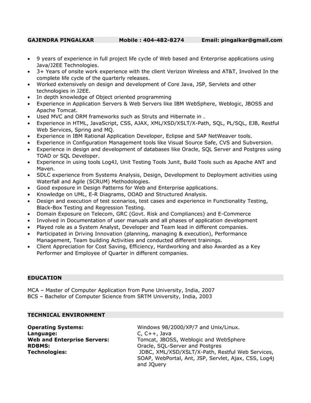 GAJENDRA_JAVA_J2EE_Profile | DOC