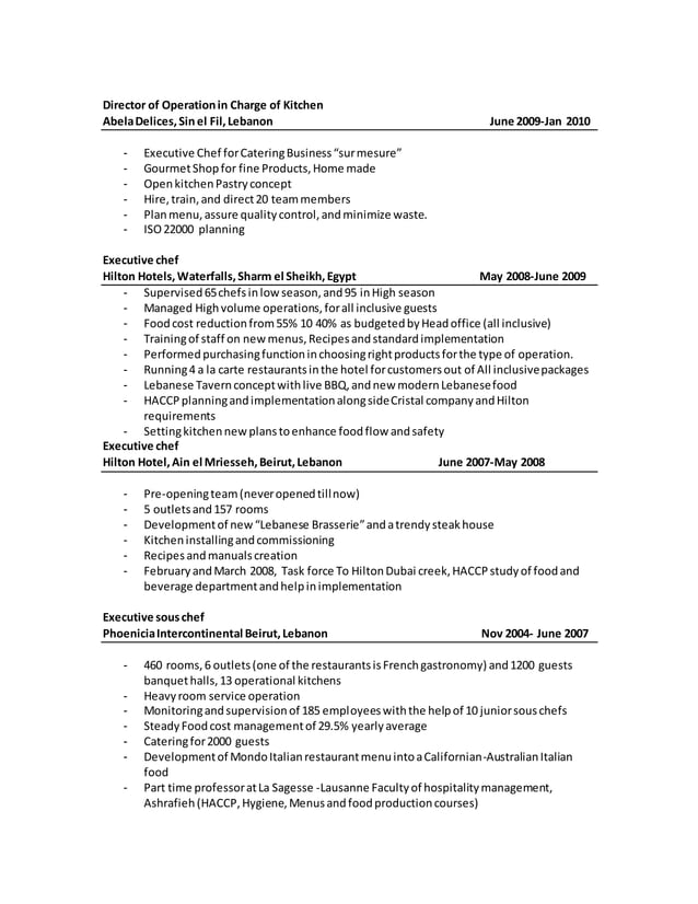 Joseph Youssef Resume | DOCX | Food Industry | Industries