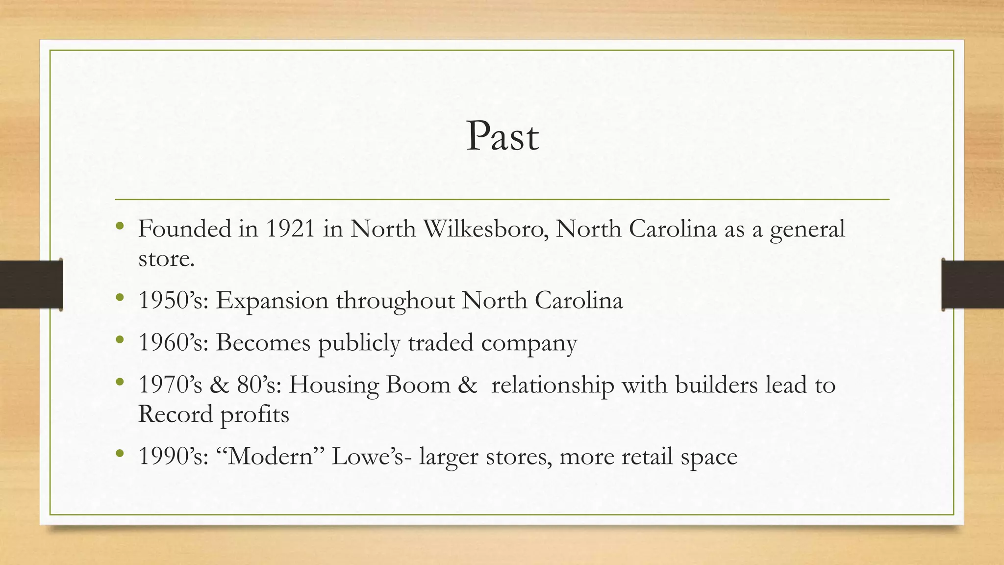 Case Analysis-Lowe's | PPT