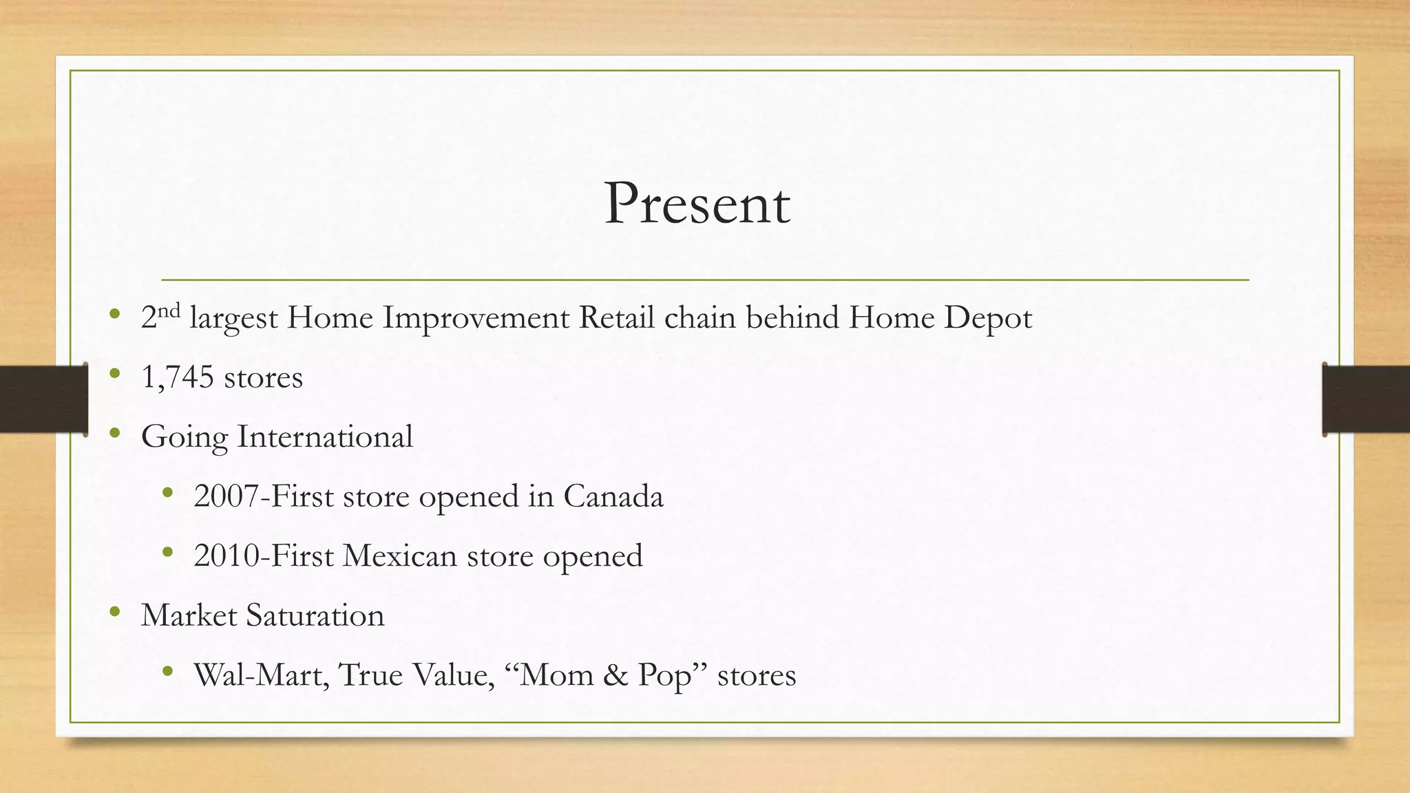 Case Analysis-Lowe's | PPT