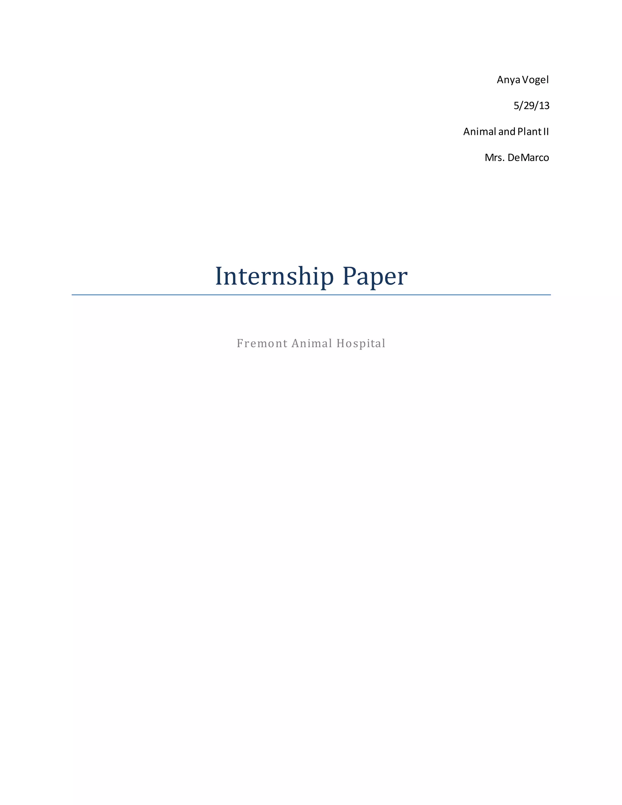 Internship Paper | PDF