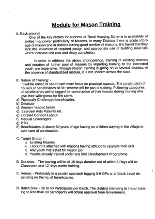 Mason Training Module under RH Odisha | PDF