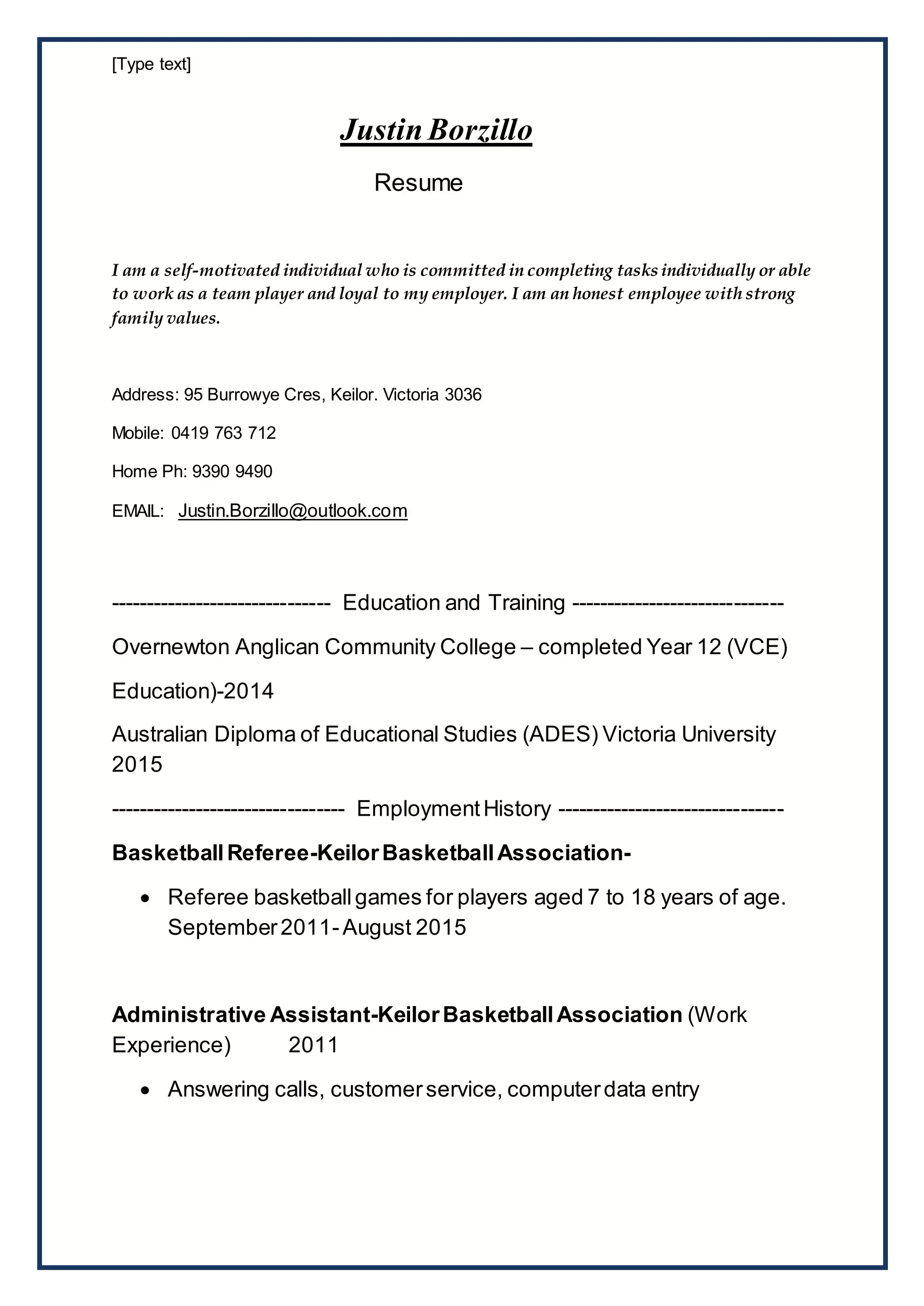 Justin's resume | PDF