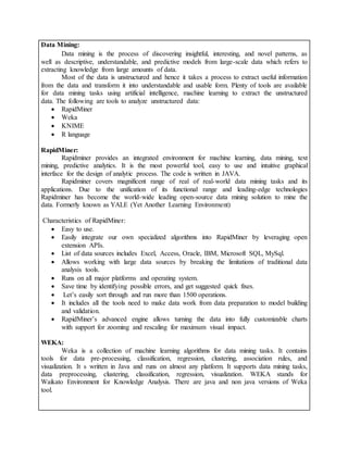 Tools for Unstructured Data Analytics | PDF