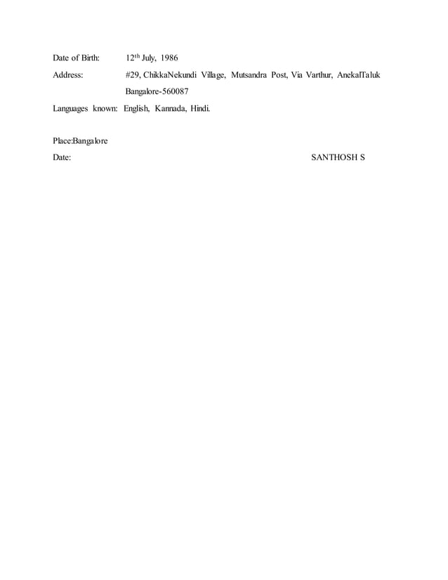 Santhosh Resume | PDF