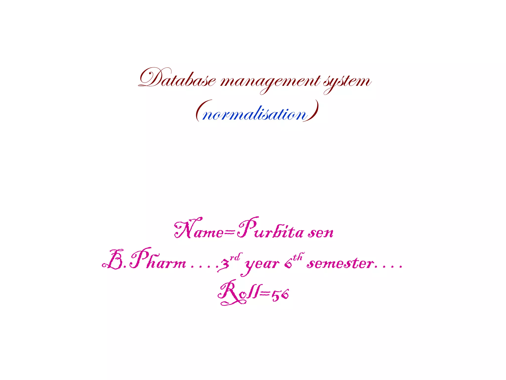 Database Management System Ppt