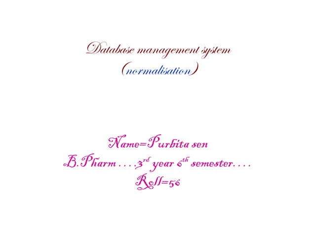 Database Management System Ppt