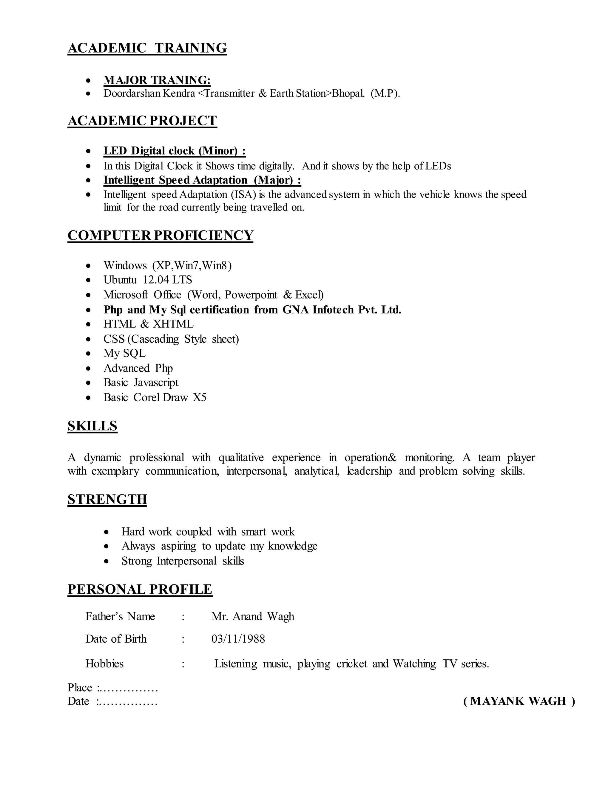 CV - Mayank Wagh (1) | PDF
