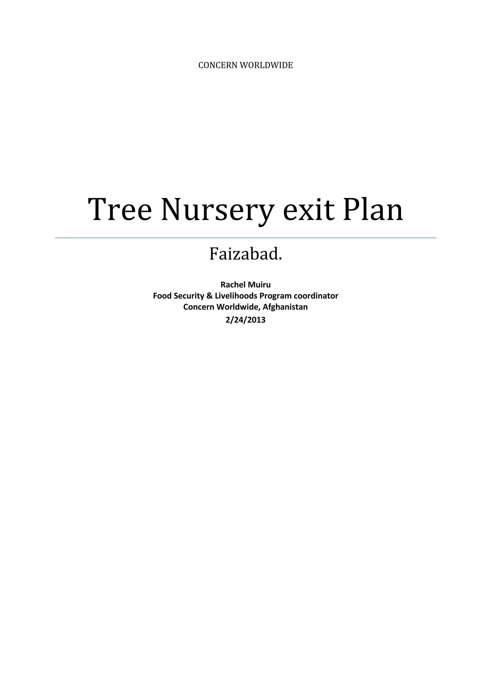 Approved Tree Nursery -DRAFT 4+tech rep | PDF