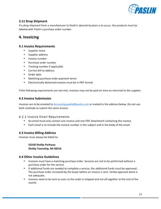 Paslin Supplier Manual | PDF