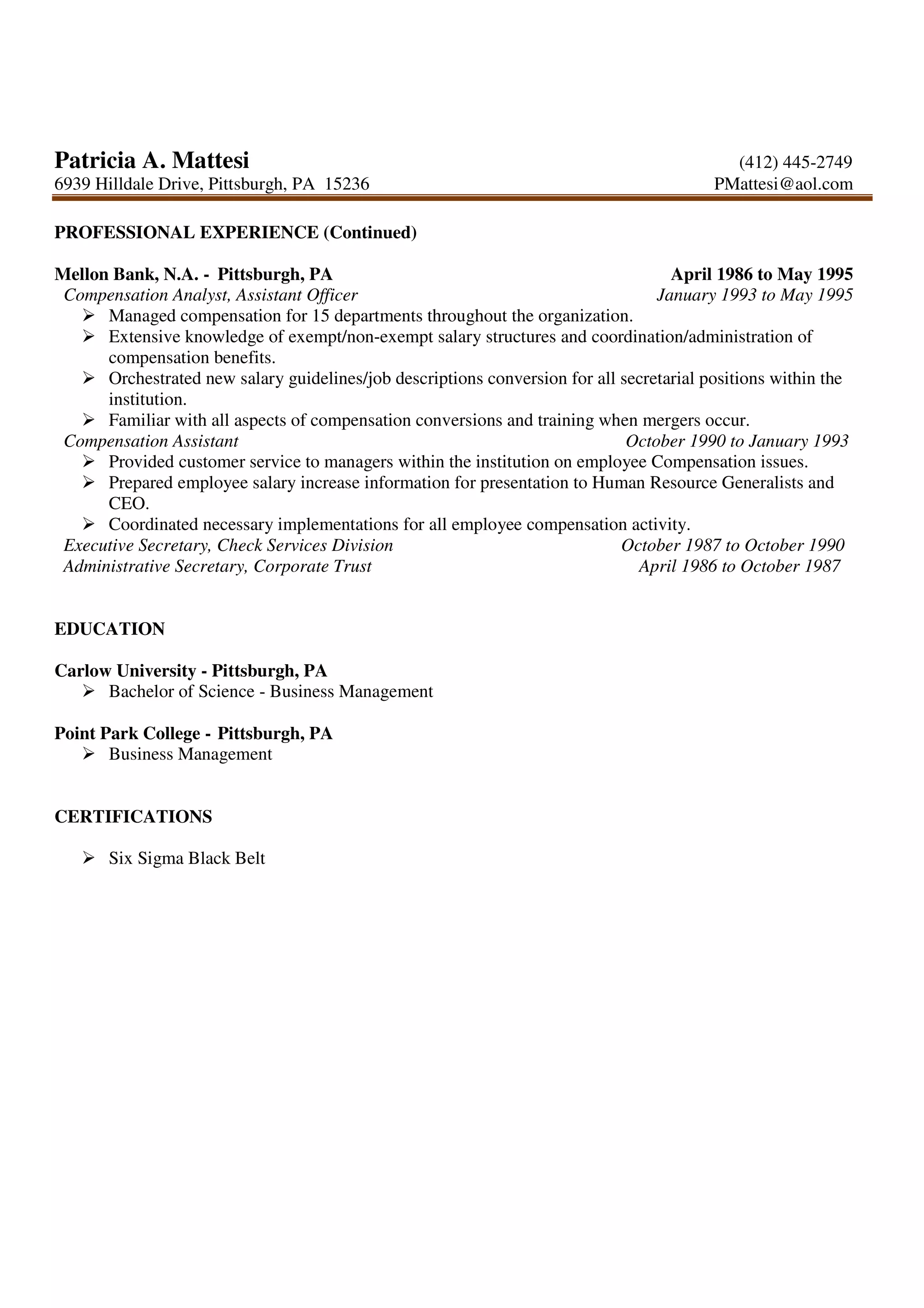 Patricia.Mattesi.Resume | PDF