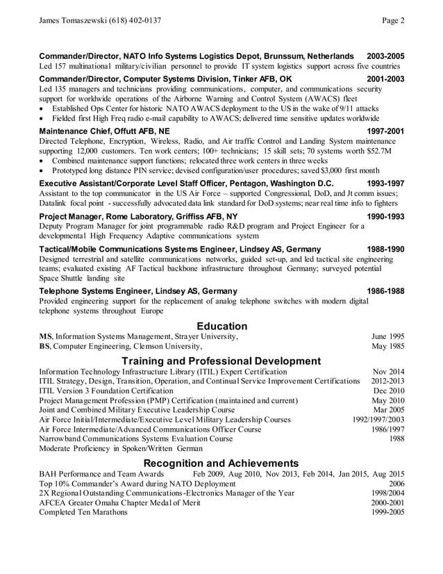 Tomaszewski_Resume_lg2 | DOCX | Defense Industry | Industries