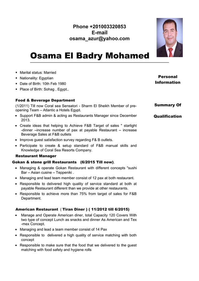 cv Osama | PDF
