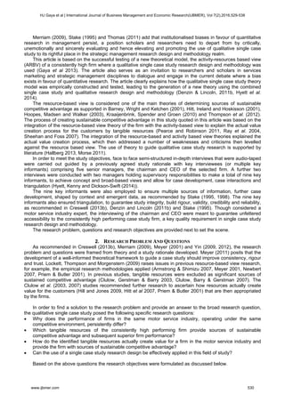 DEVELOPING A QUALITATIVE SINGLE CASE STUDY IN THE REALM-AN APPROPRIATE ...