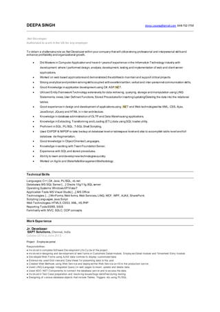 Deepa_Resume | DOCX | Databases | Computer Software and Applications