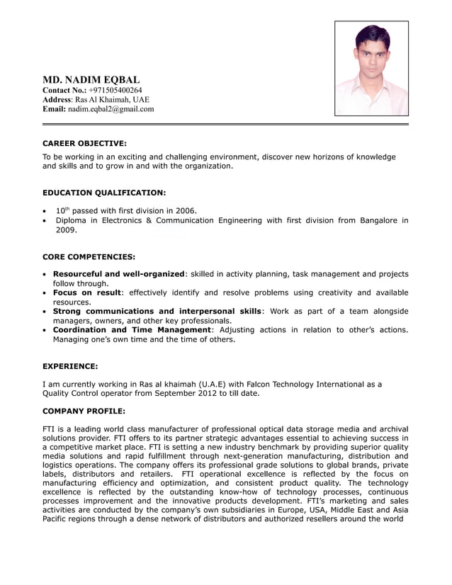 Resume-Nadim (1) | PDF