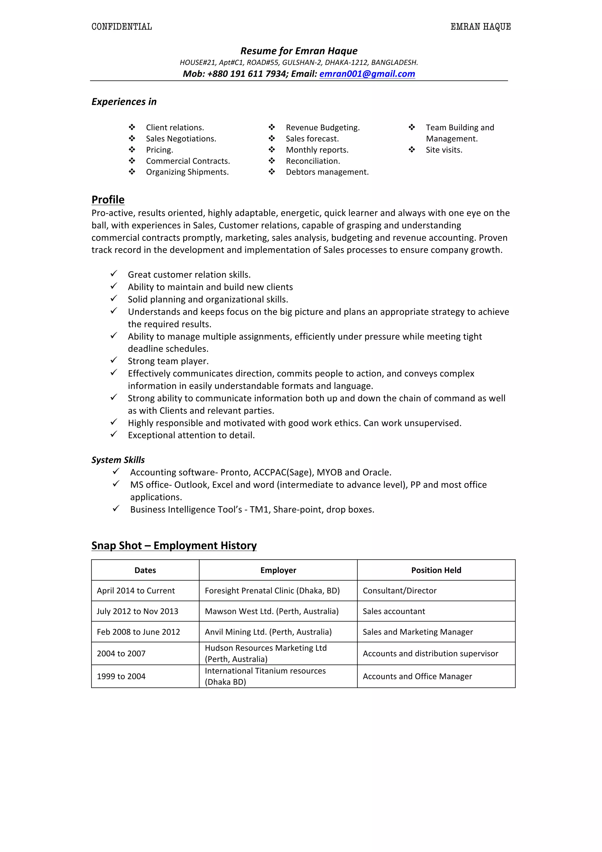 Emran Haque- Resume | PDF