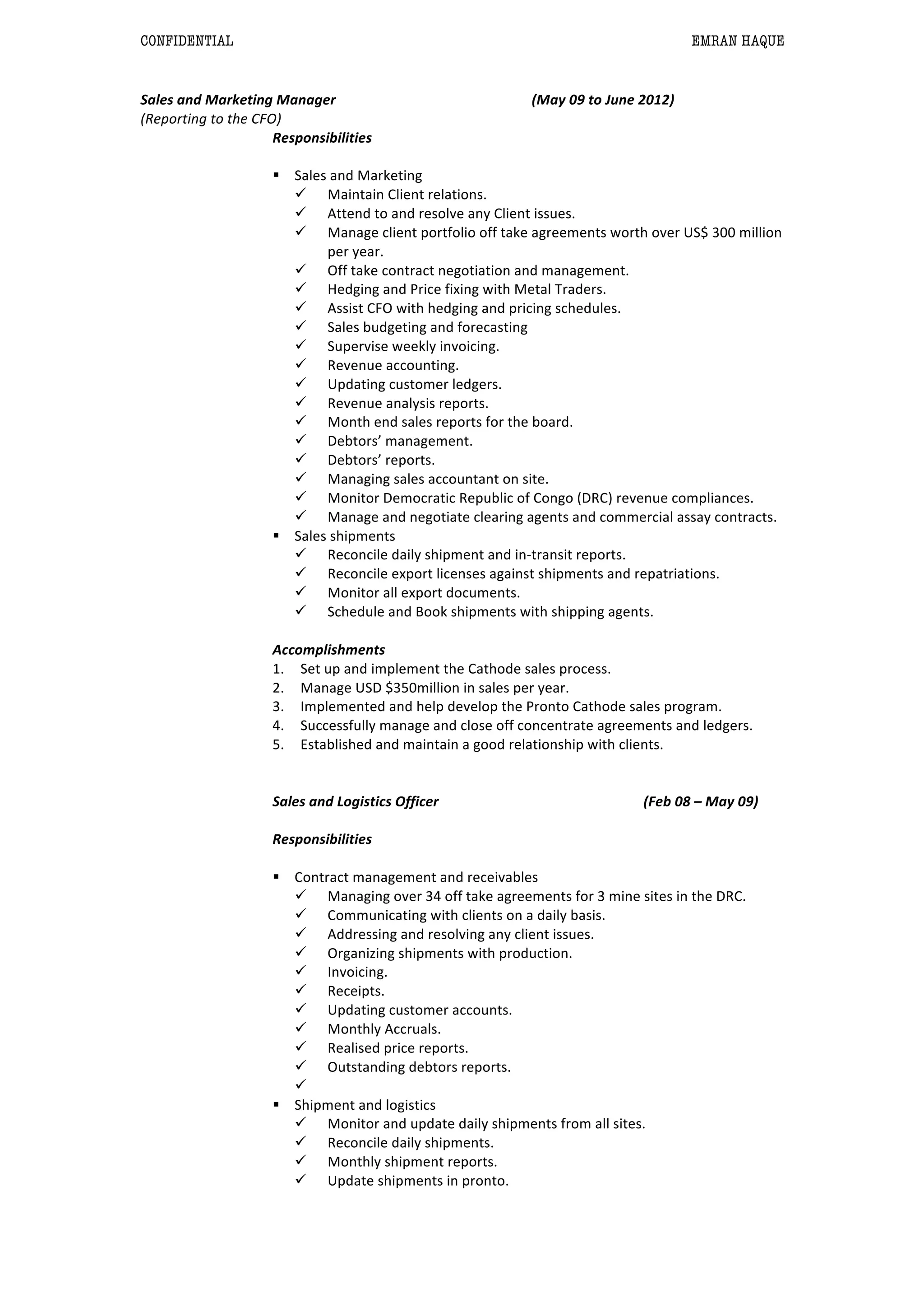 Emran Haque- Resume | PDF