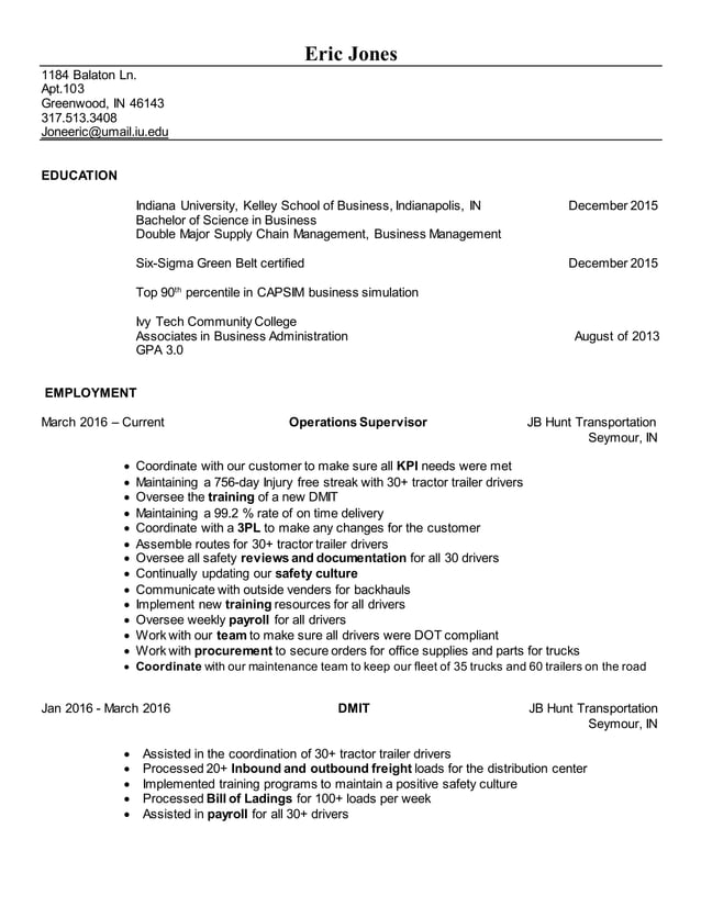 Eric Jones Resume Current | PDF