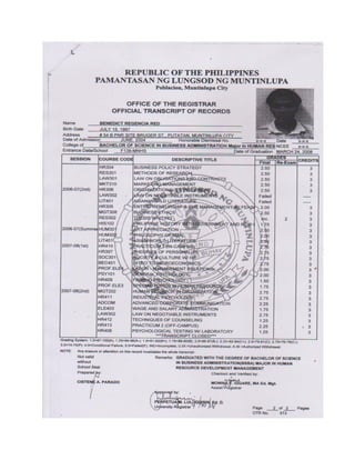 Transcript of Records | PDF