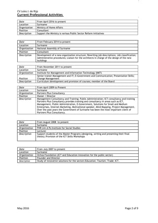 CV Jules de Rijp - Version May 2016 | PDF