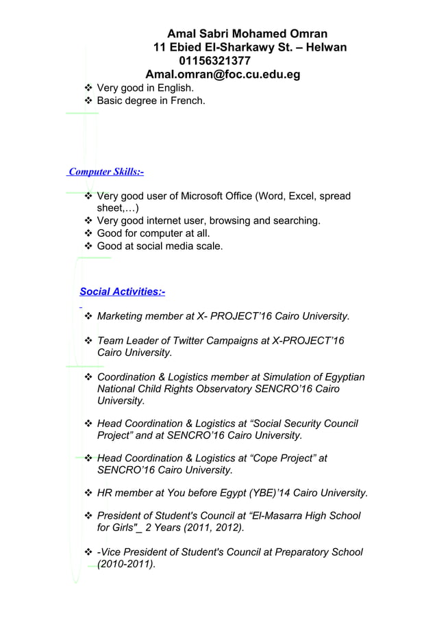 CV-Amal | PDF | Free Download