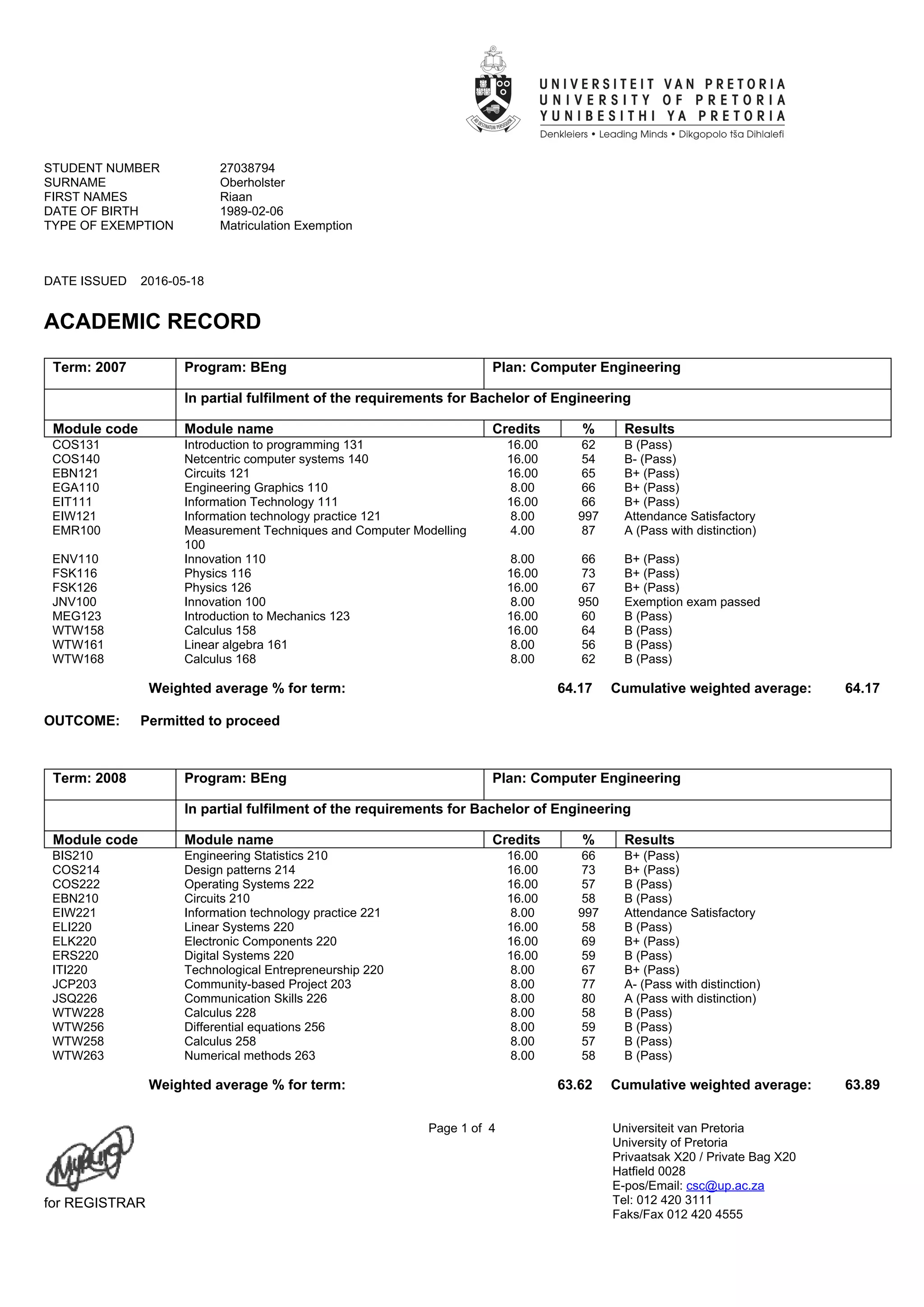 UP academic Record | PDF